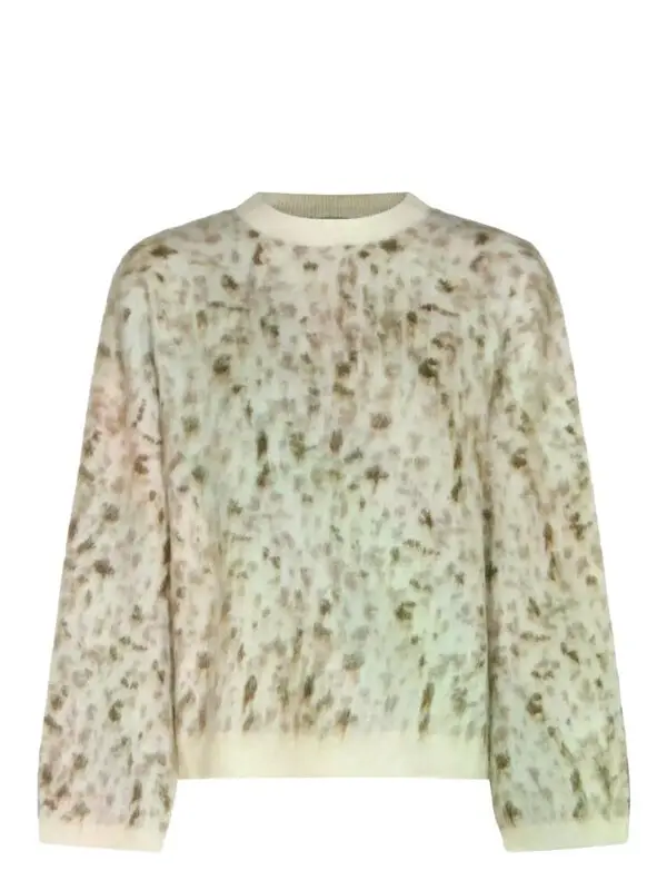 Brunello Cucinelli Leopard-print Mohair-blend Sweater - Neutrals