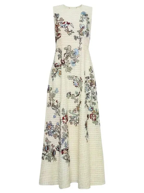 Adam Lippes Eloise Embroidered Dress - Neutrals