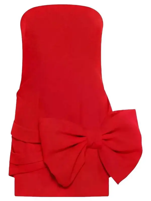 Marella Strapless Bow-detailed Dress - Red