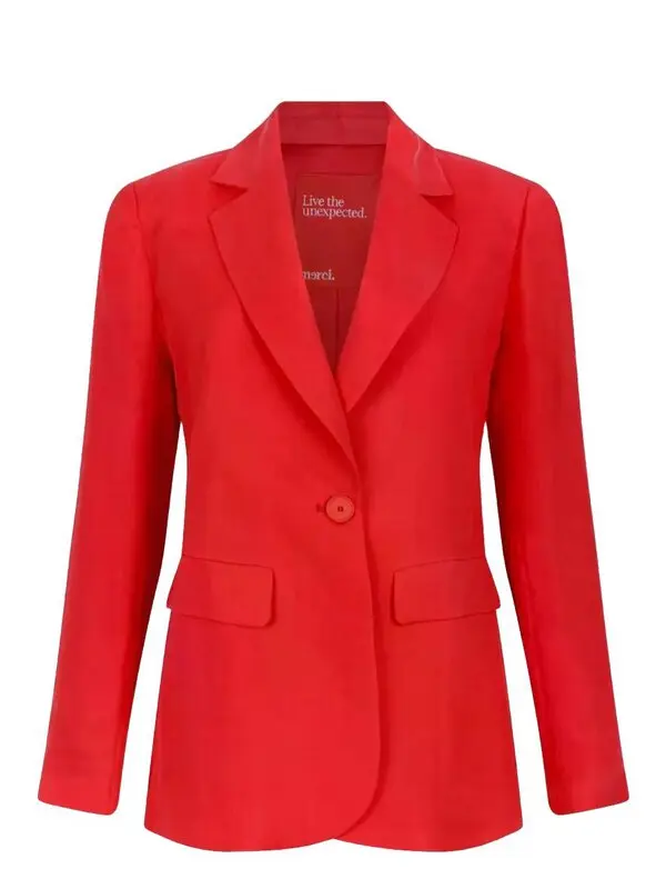MERCI Single-breasted Notched-lapels Blazer - Red