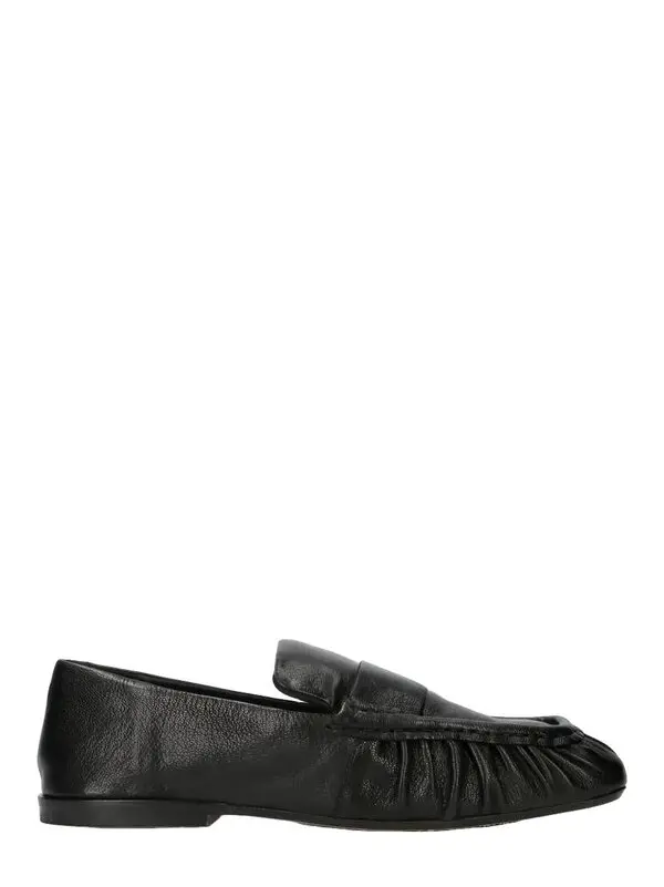 JVAM Ruched Square-toe Loafers - Black