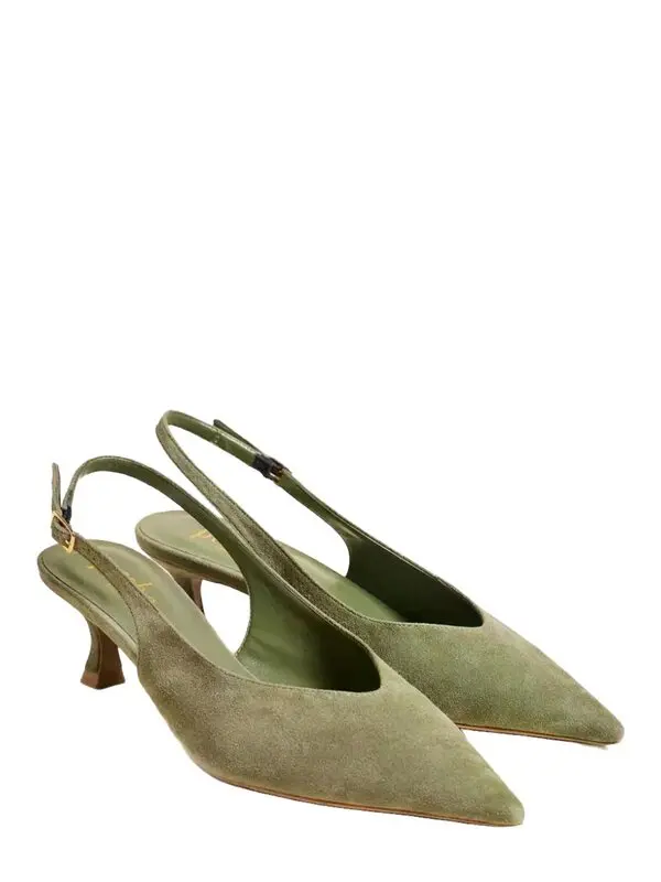 POCHE PARIS Pointed-toe Slingback Pumps - Green
