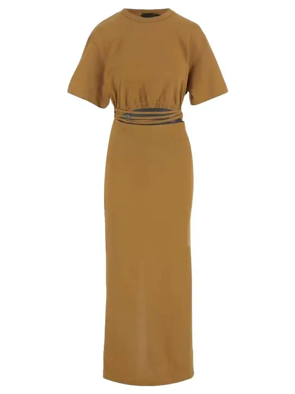 Pinko Cut-out Strap-detail Midi Dress - Brown