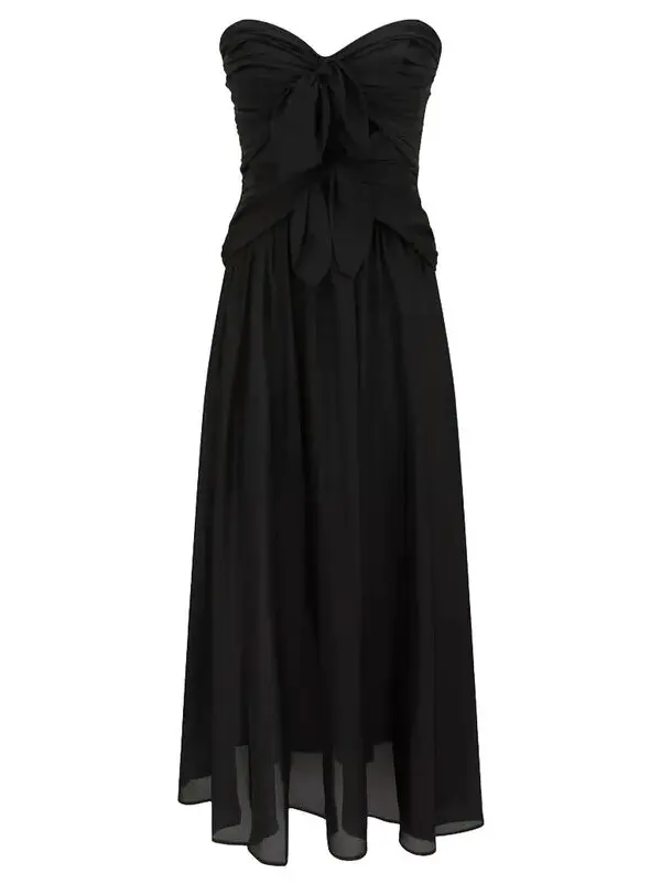 Zimmermann Aster Tie-detail Midi Dress - Black