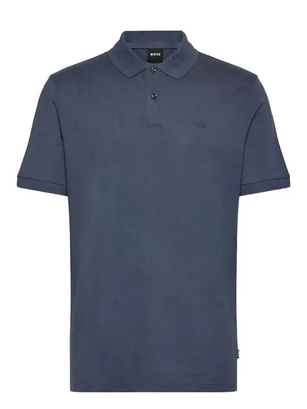 BOSS Logo-embroidered Cotton Polo Shirt - Blue
