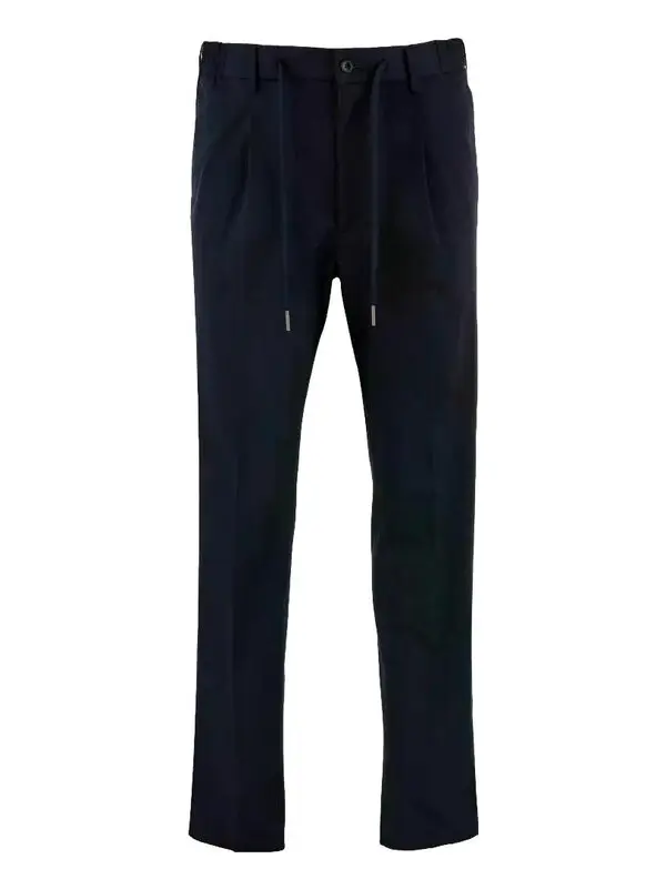 Tagliatore Drawstring Pressed-pleat Trousers - Blue