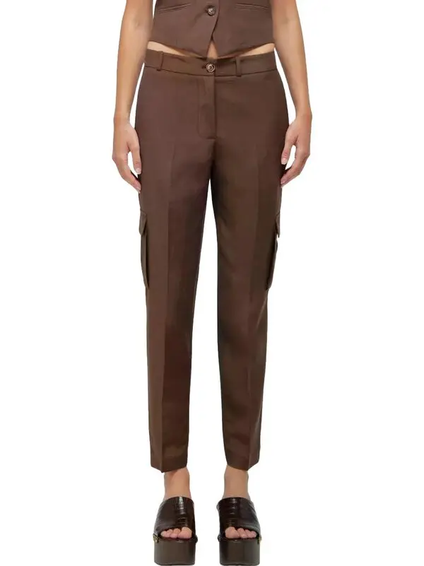 BLUGIRL Pressed-crease Cargo Trousers - Brown