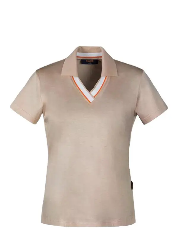 MOORER Striped-trim Polo Shirt - Neutrals