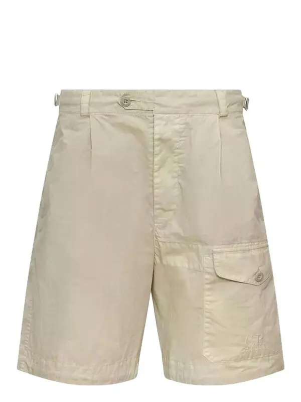 C.P. COMPANY Fili Wax Pleated Cargo Shorts - Neutrals