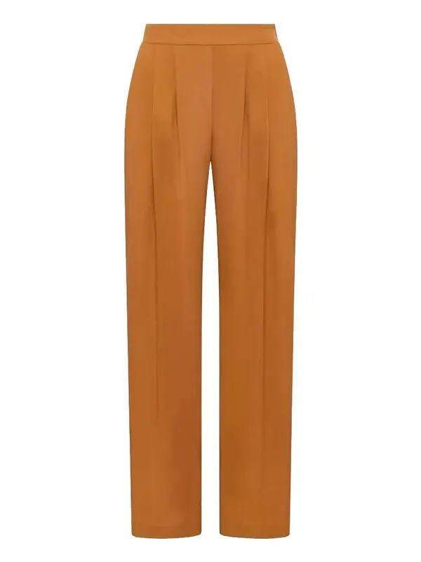 Malìparmi Pleated Crêpe Trousers - Orange