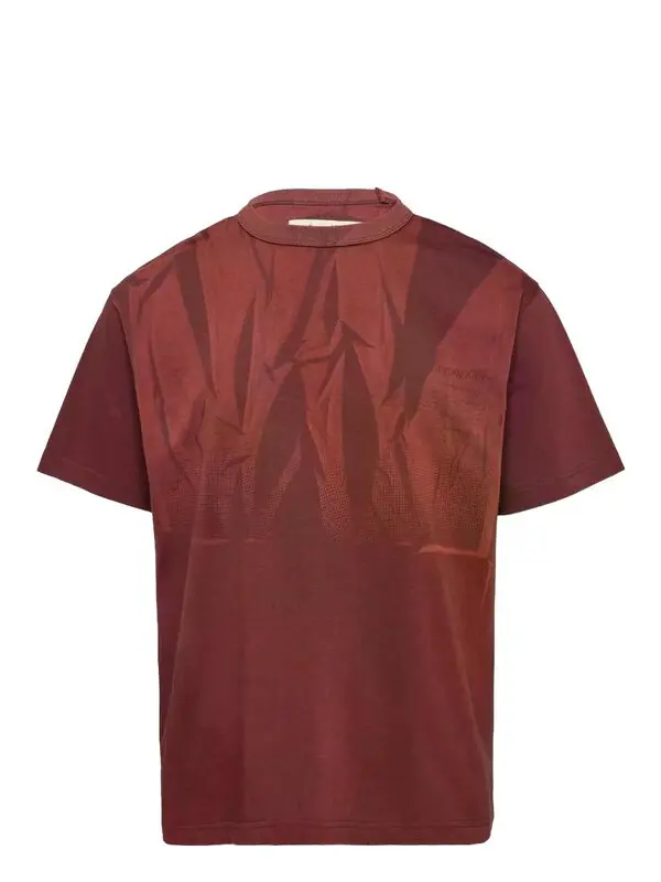 JIYONGKIM Bleached-effect T-shirt - Red