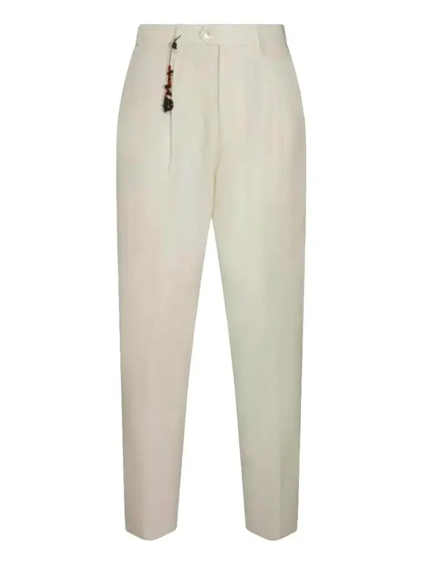 Marco Pescarolo Herringbone-pattern Pleated Trousers - Neutrals