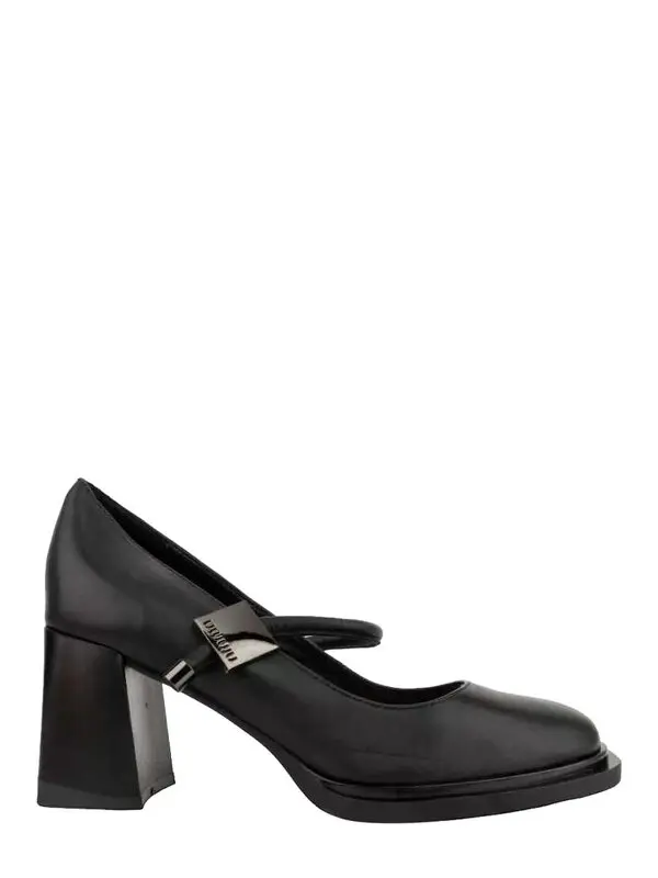 LINDA BAUMANN Logo-plaque Block-heel Pumps - Black