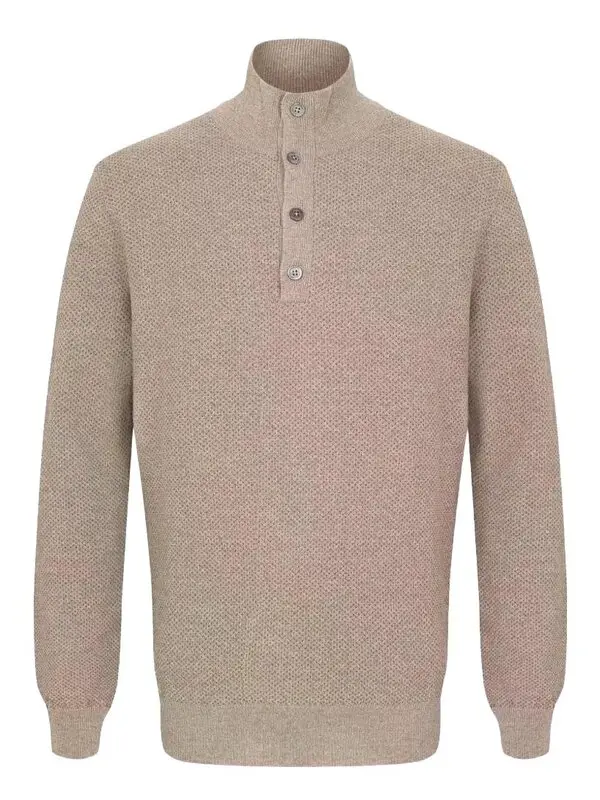 Corneliani Button-up Knit Sweater - Neutrals