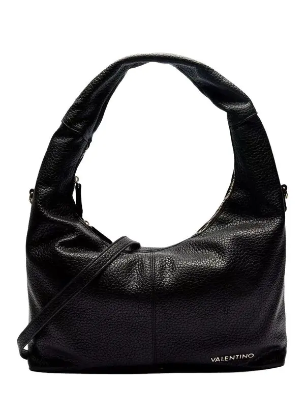 MARIO VALENTINO Pebbled-texture Tote Bag With Logo Lettering - Black