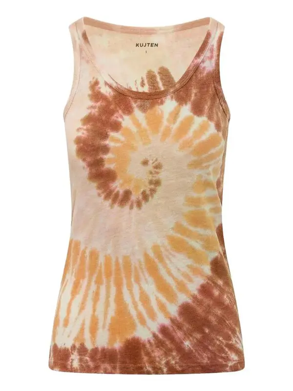 KUJTEN Tie-dye Tank Top - Brown