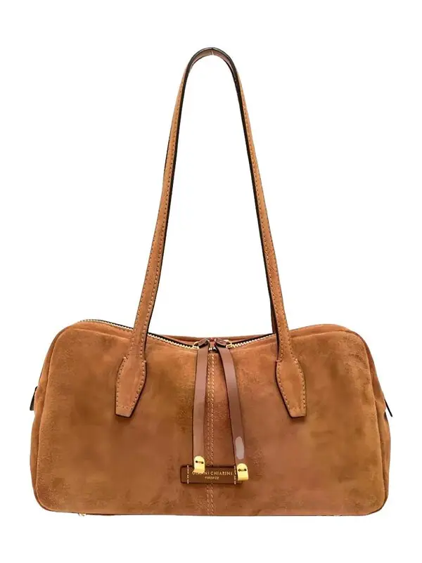 GIANNI CHIARINI Aryna Suede Shoulder Bag - Neutrals