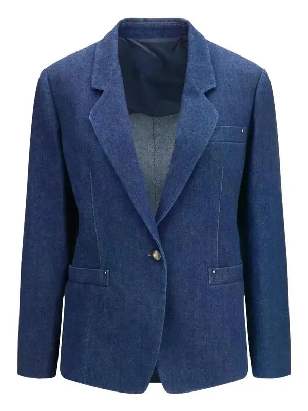 Giorgio Armani Single-breasted Denim Blazer - Blue