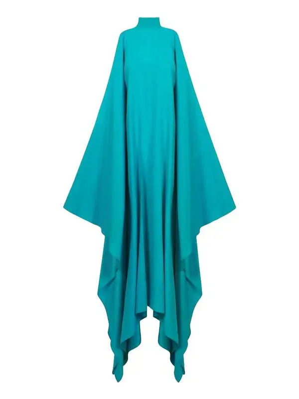 TALLER MARMO Asymmetric Draped Cape Dress - Blue