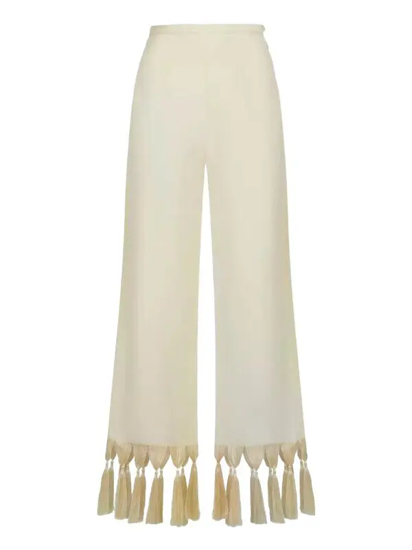 TALLER MARMO Marlino Fringed Trousers - Neutrals