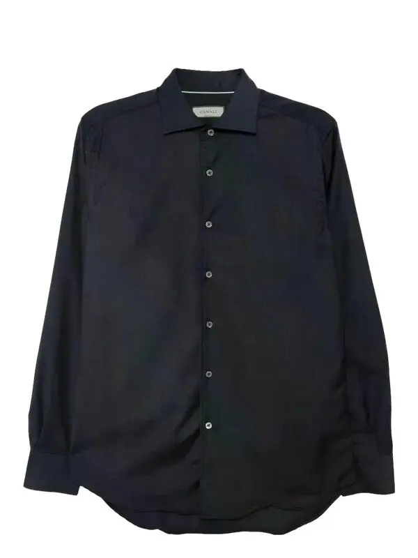 Canali Button-down Wool Shirt - Blue