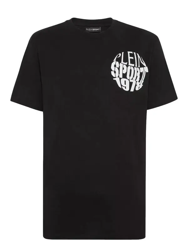 PLEIN SPORT Logo-print Cotton T-shirt - Black