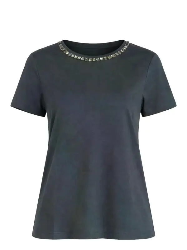 Max Mara Crystal-embellished T-shirt - Grey