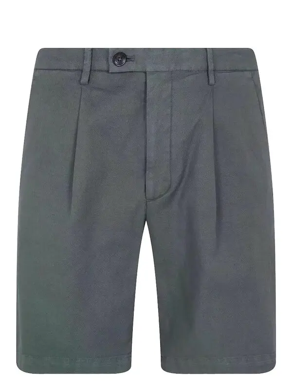 MICHAEL COAL Harry Pleated Linen Shorts - Grey
