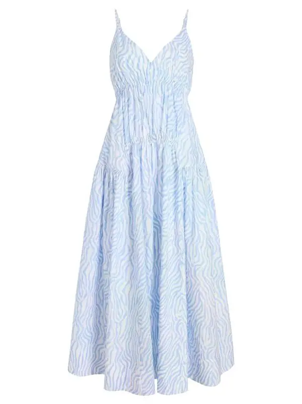 Proenza Schouler White Label Michelyn Zebra-print Maxi Dress - Blue