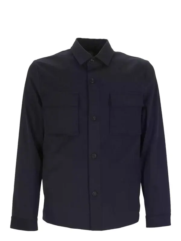 HOSIO Flap-pocket Button-up Shirt-jacket - Blue