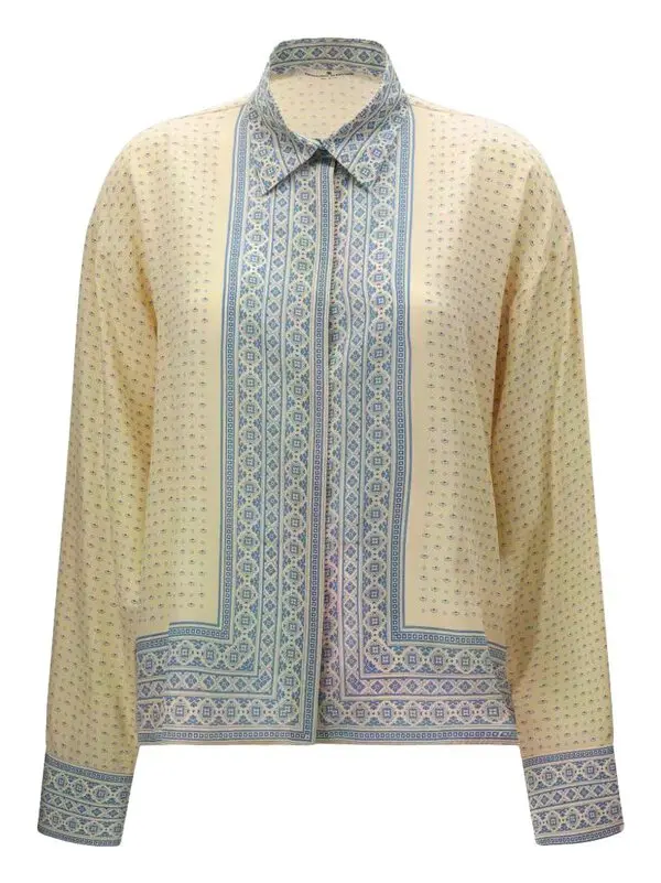 Ermanno Scervino Geometric Print Silk Shirt - Neutrals