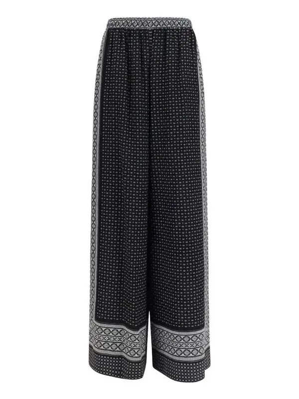 Ermanno Scervino Geometric-print Palazzo Pants - Black