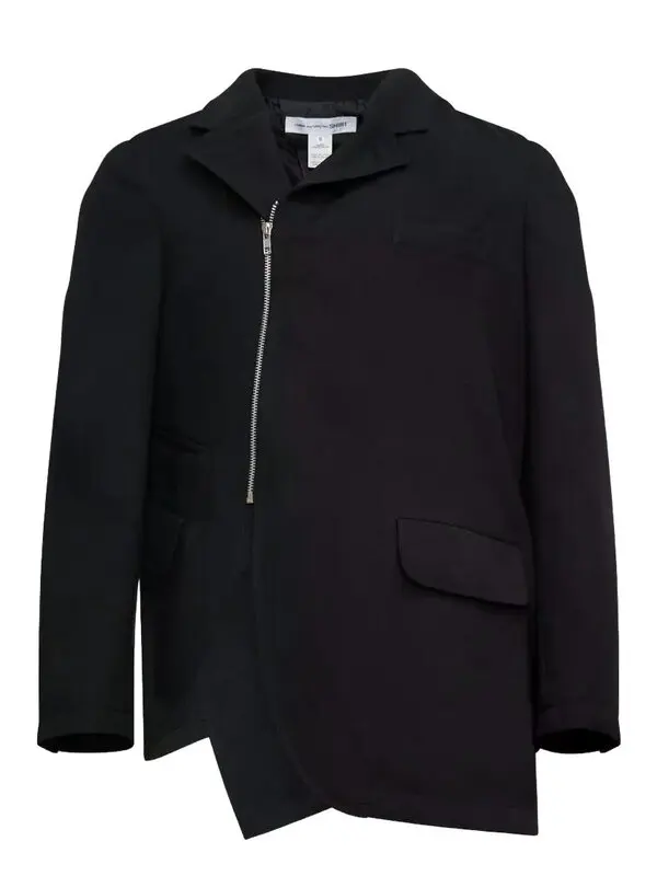 Comme Des Garçons Asymmetric Zip-fastening Jacket - Black