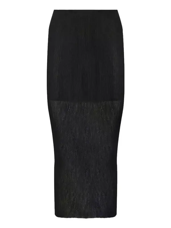Alberta Ferretti Ribbed-knit Skirt - Black