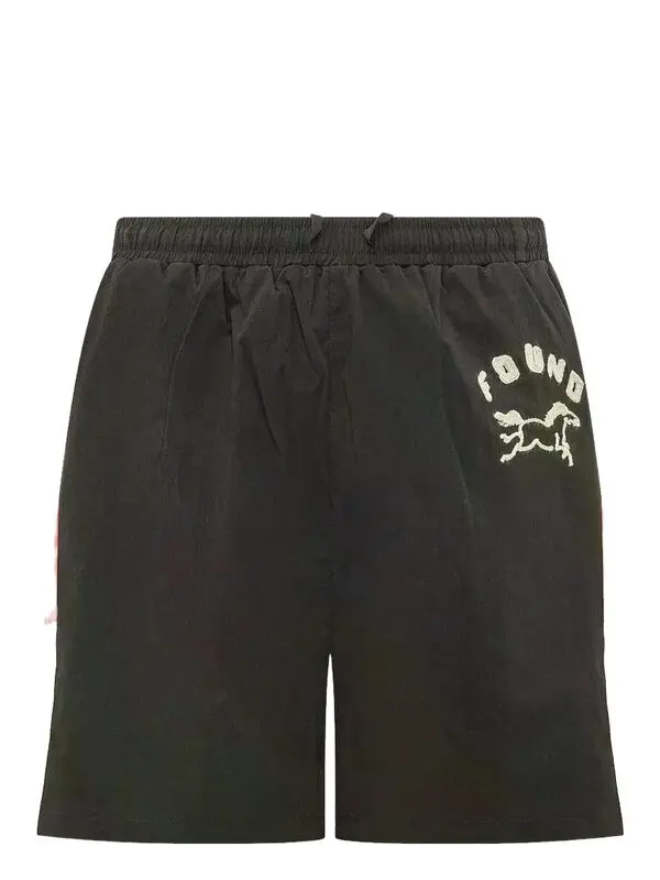FOUND Logo-embroidered Color-block Shorts - Black