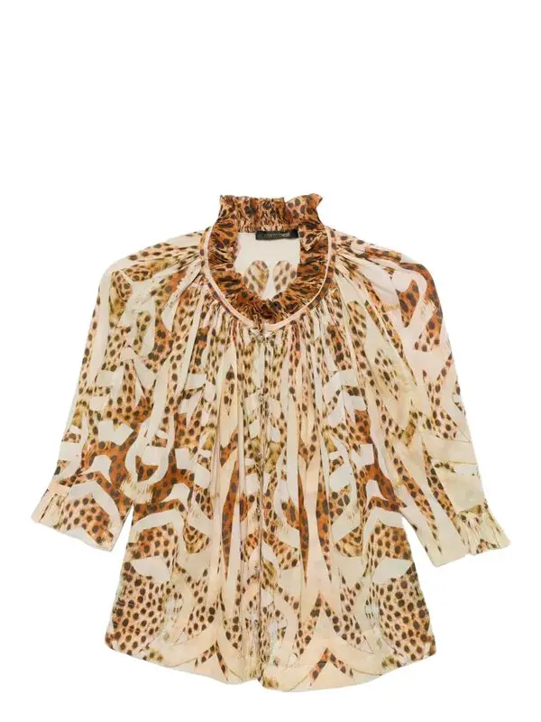 Roberto Cavalli 2000s Animal-print Blouse - Neutrals