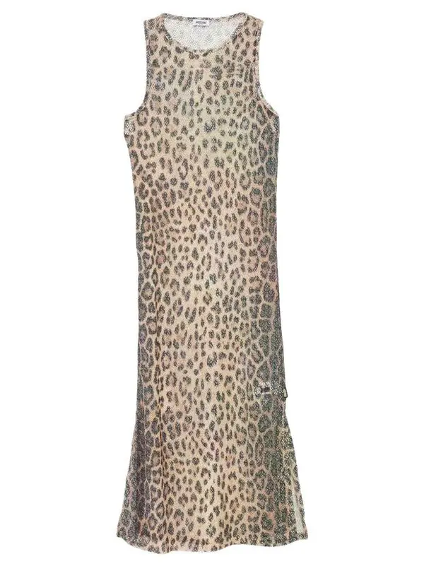 Moschino Leopard-print Midi Dress - Neutrals