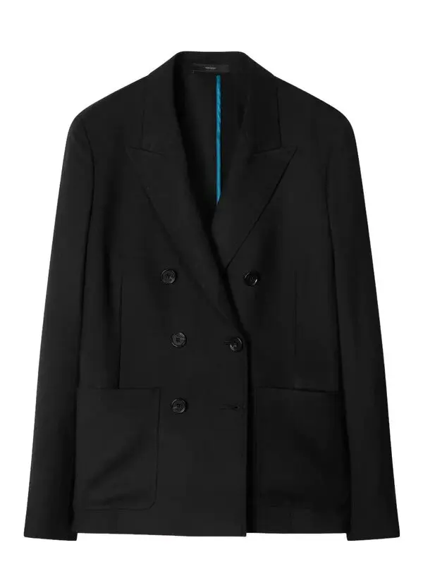 Paul Smith Wool Double-breasted Blazer - Black
