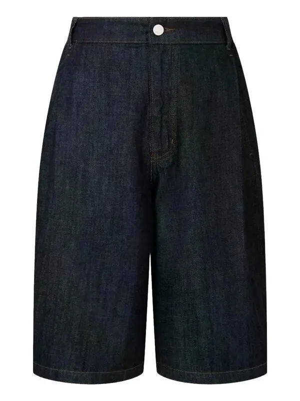 STUDIO TOMBOY Pleated Denim Shorts - Blue