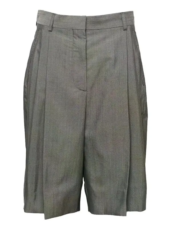 Stella McCartney Pleated Wide-leg Tailored Shorts - Grey