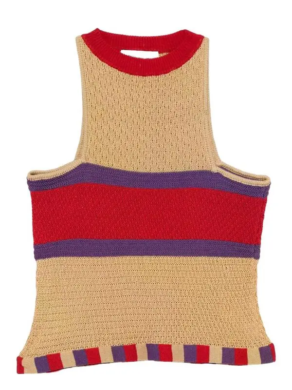 Dior 1980s Striped Knit Top - Neutrals