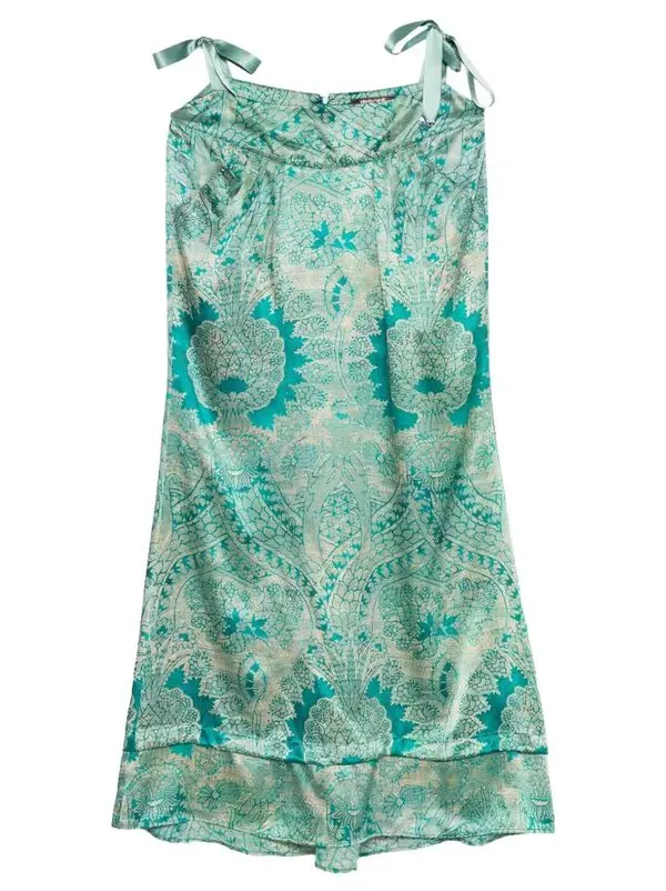 Roberto Cavalli 2000s Floral-print Silk Midi Dress - Blue