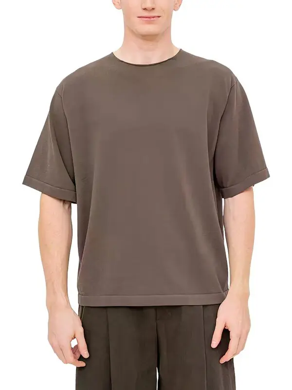 DEVOA Short-sleeve Knit T-shirt - Brown