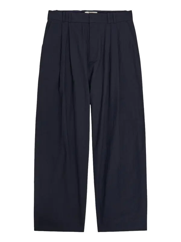 Studio Nicholson Cotton-poplin Straight-leg Trousers - Navy