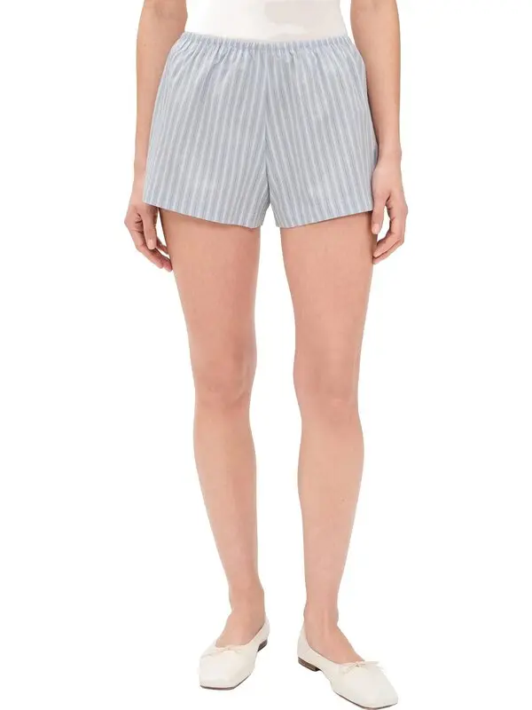 LESET Striped Summer Shorts - Sterling Stripe