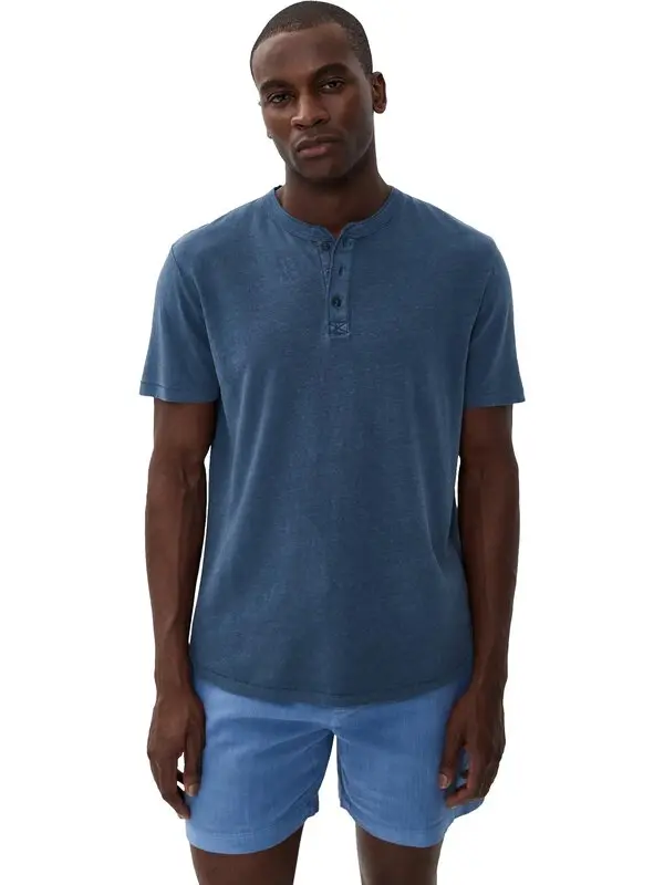 Marine Layer Hemp Cotton Henley - Vintage Indigo