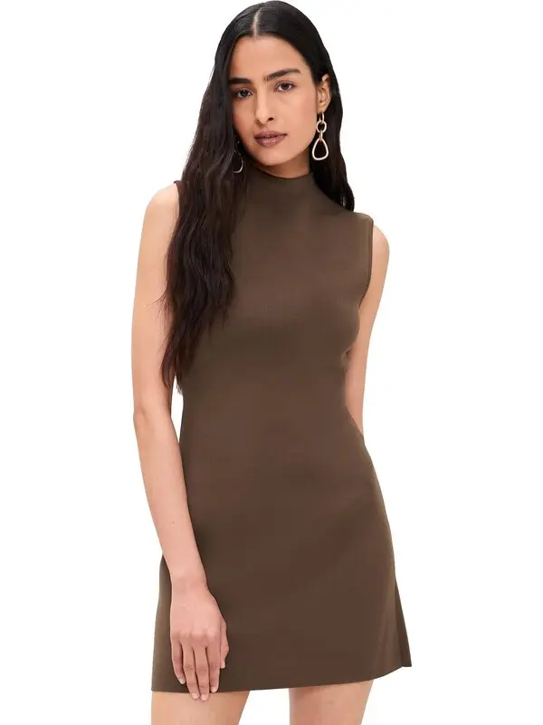 Cult Gaia Harlow Knit Mock Neck Sleeveless Mini Dress - Luwak