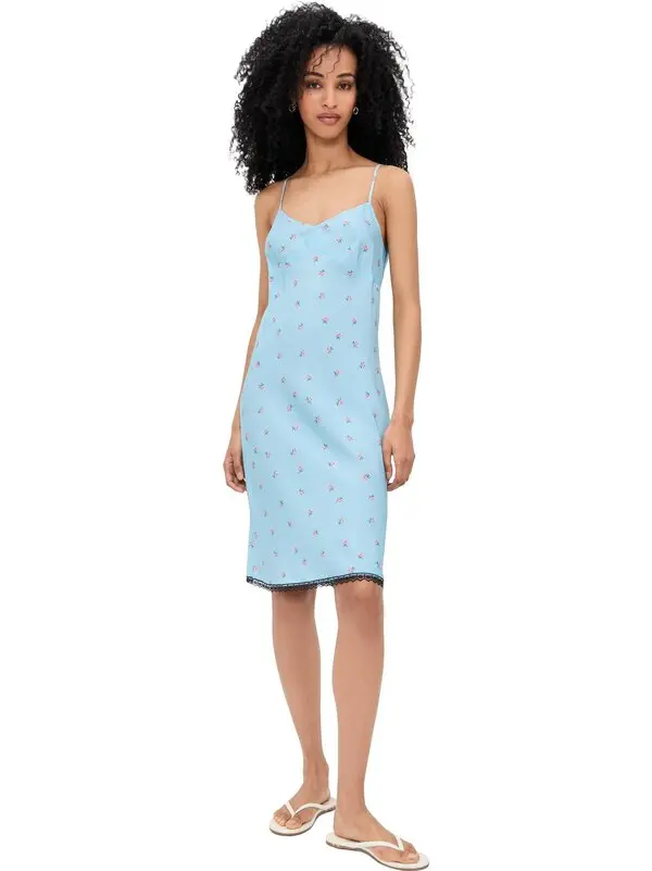 LEE MATHEWS Bluebell Silk Slip Dress - Powder