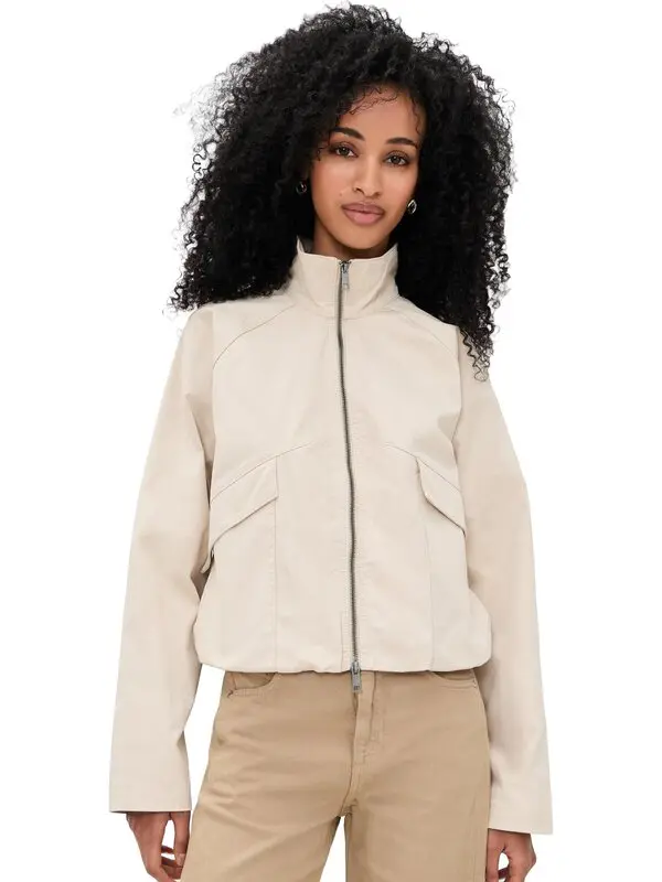 Joe's Jeans Zip-up Bubble Hem Jacket - Stone