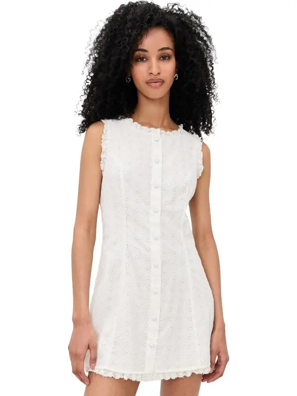 For Love & Lemons Susie Eyelet Mini Dress - White